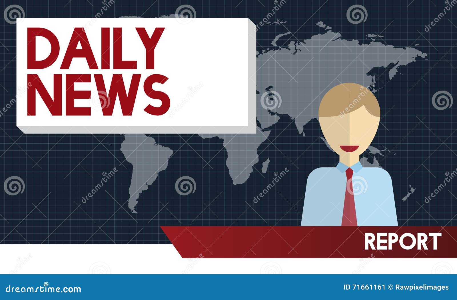 Daily News Announcement Communication Report Concept Stock Illustration ...