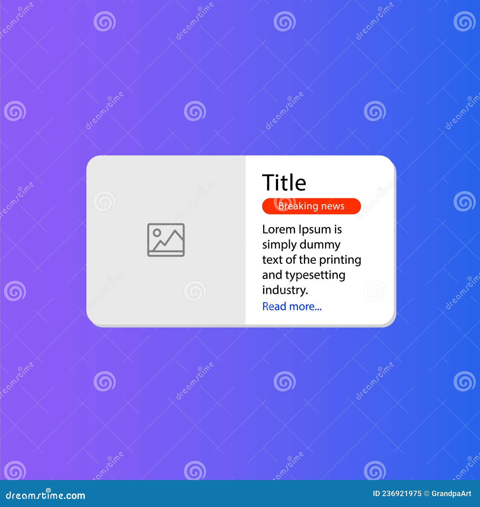 A News or Article Card for a Website. Web Interface Template. User ...