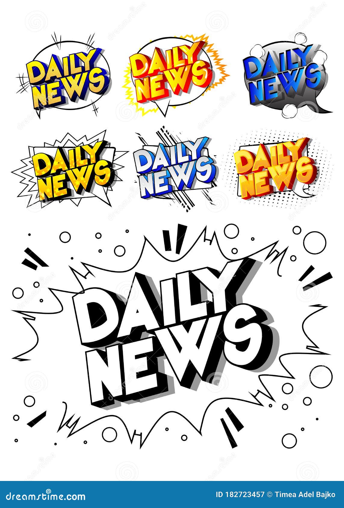Daily News - Comic Book Style Word. Stock Vector - Illustration of ...