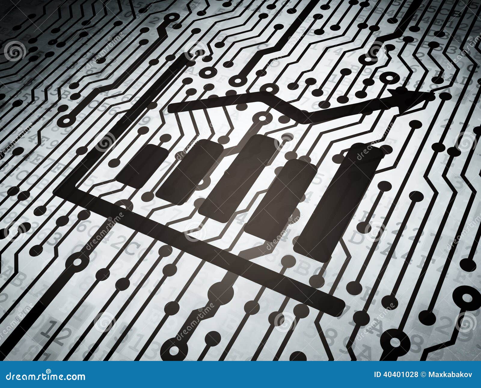 Circuit Graph Paper Cartoon Vector | CartoonDealer.com #107802961