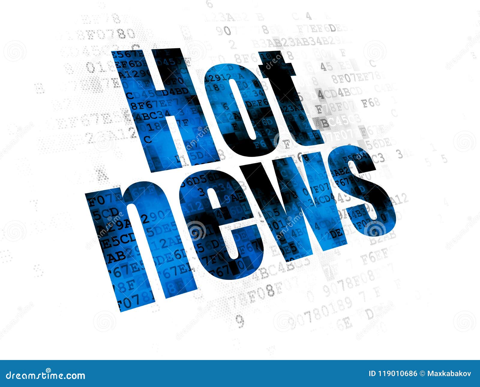 News Concept: Hot News on Digital Background Stock Illustration ...