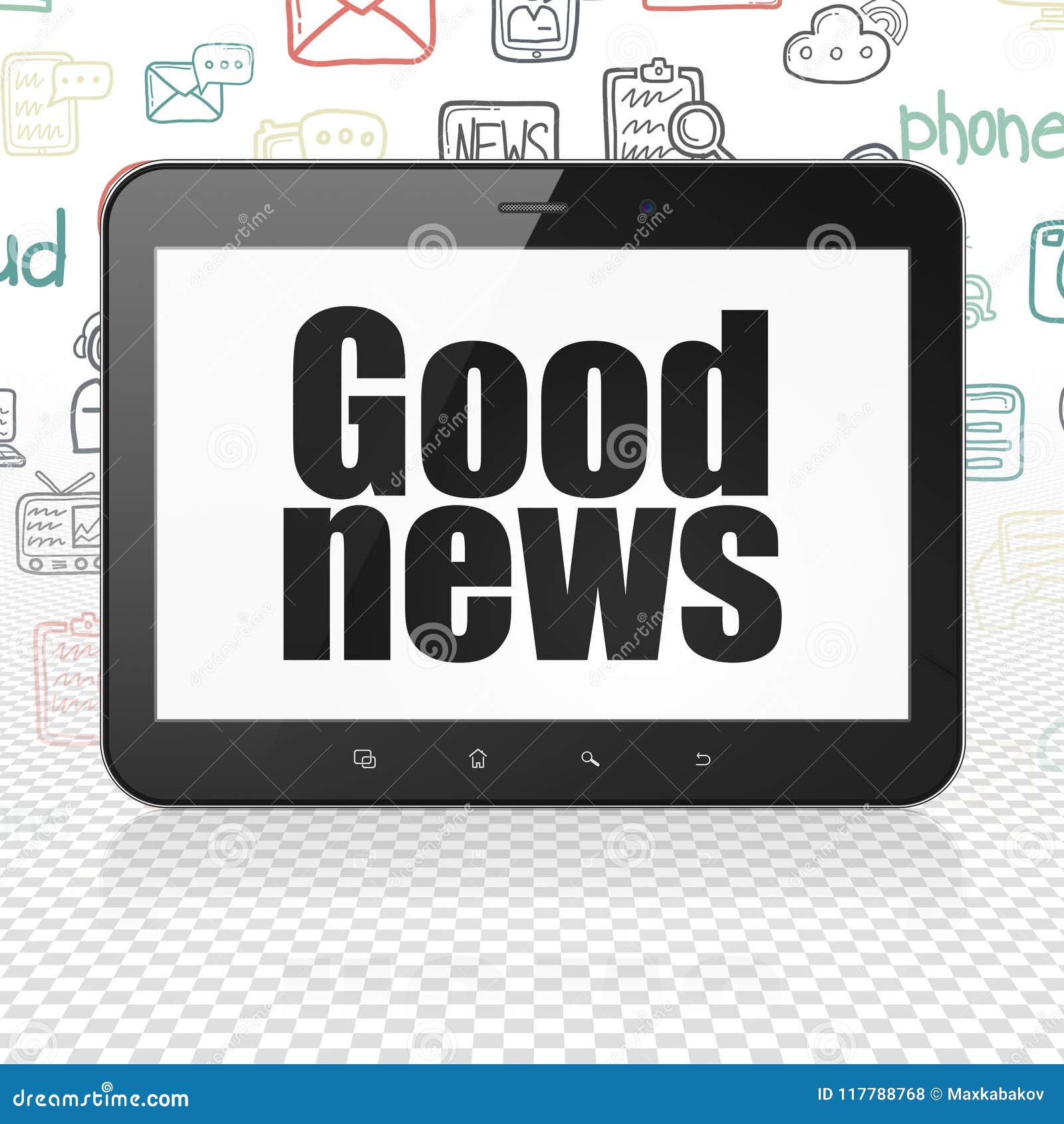 News Concept: Tablet Computer with Good News on Display Stock ... News Concept: Tablet Computer with Good News on Display Stock ...