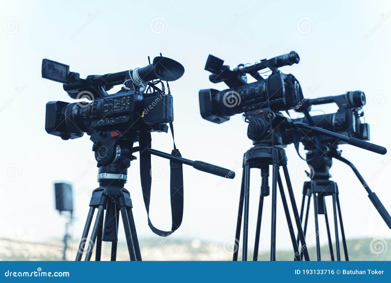 News Conference. Filming an Event with a Video Camera Stock Photo ...