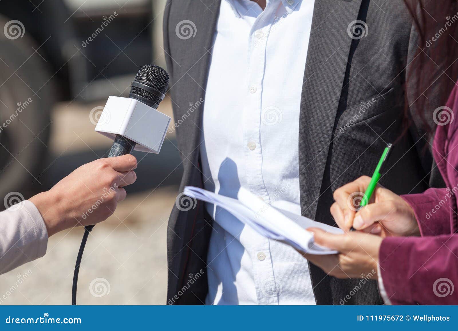 News Conference. Journalist. Stock Photo - Image of conference, radio ...