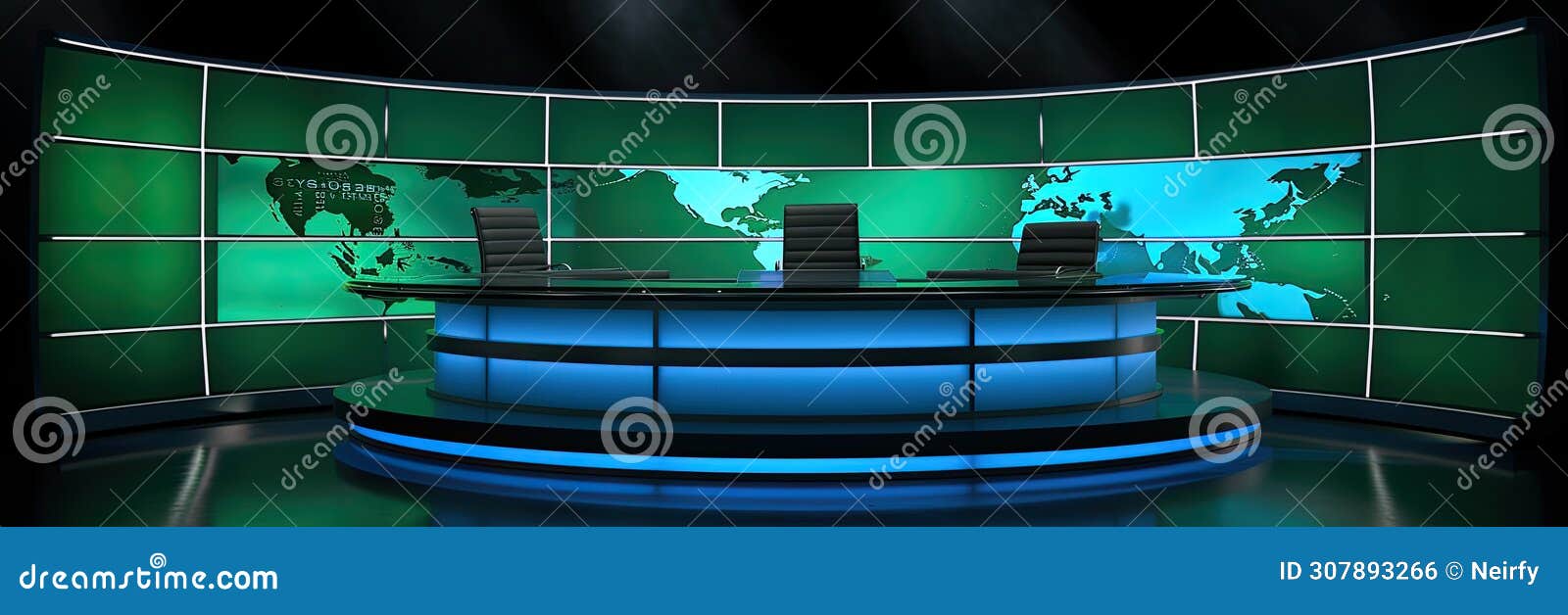 News Desk, Green Screen Background: News Studio and Broadcasting ...