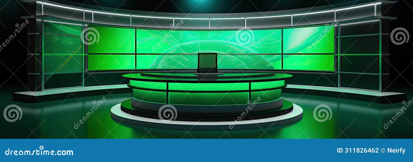 News Desk, Green Screen Background: News Studio and Broadcasting ...