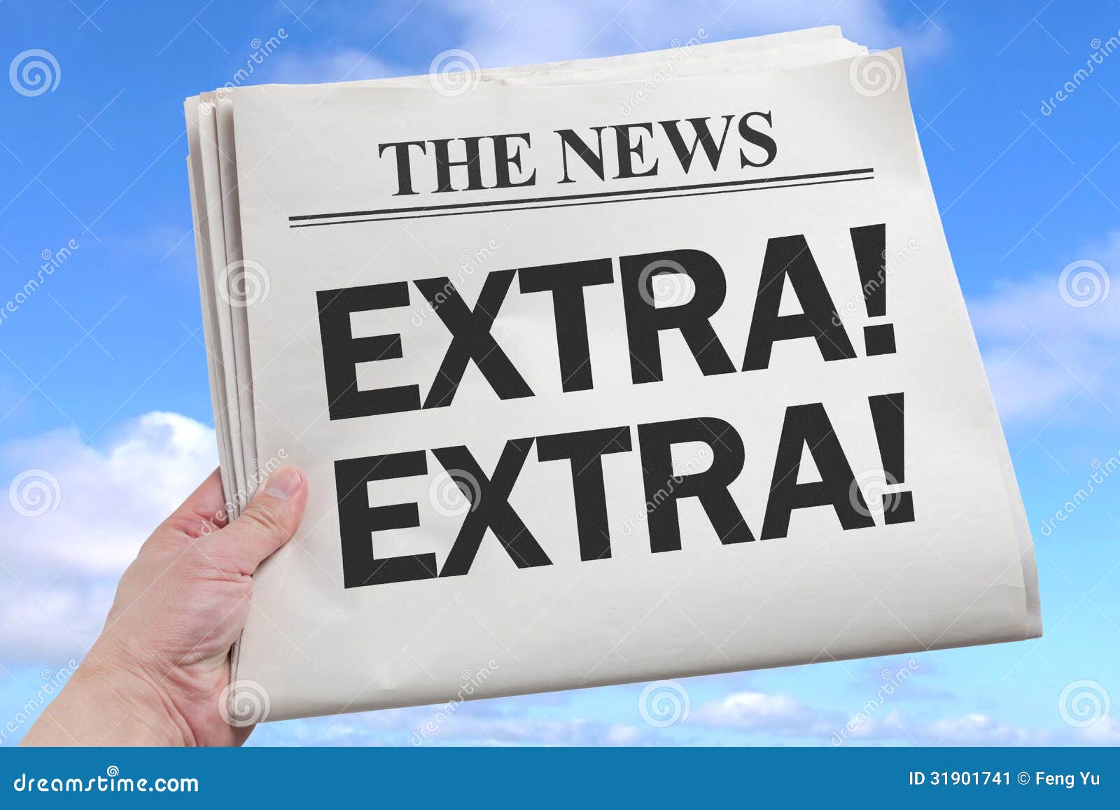 News Extra stock image. Image of media, hand, news, message - 31901741