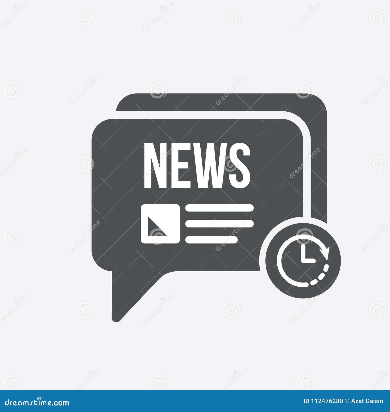 News Icon with Clock Sign. News Icon and Countdown, Deadline, Schedule ...