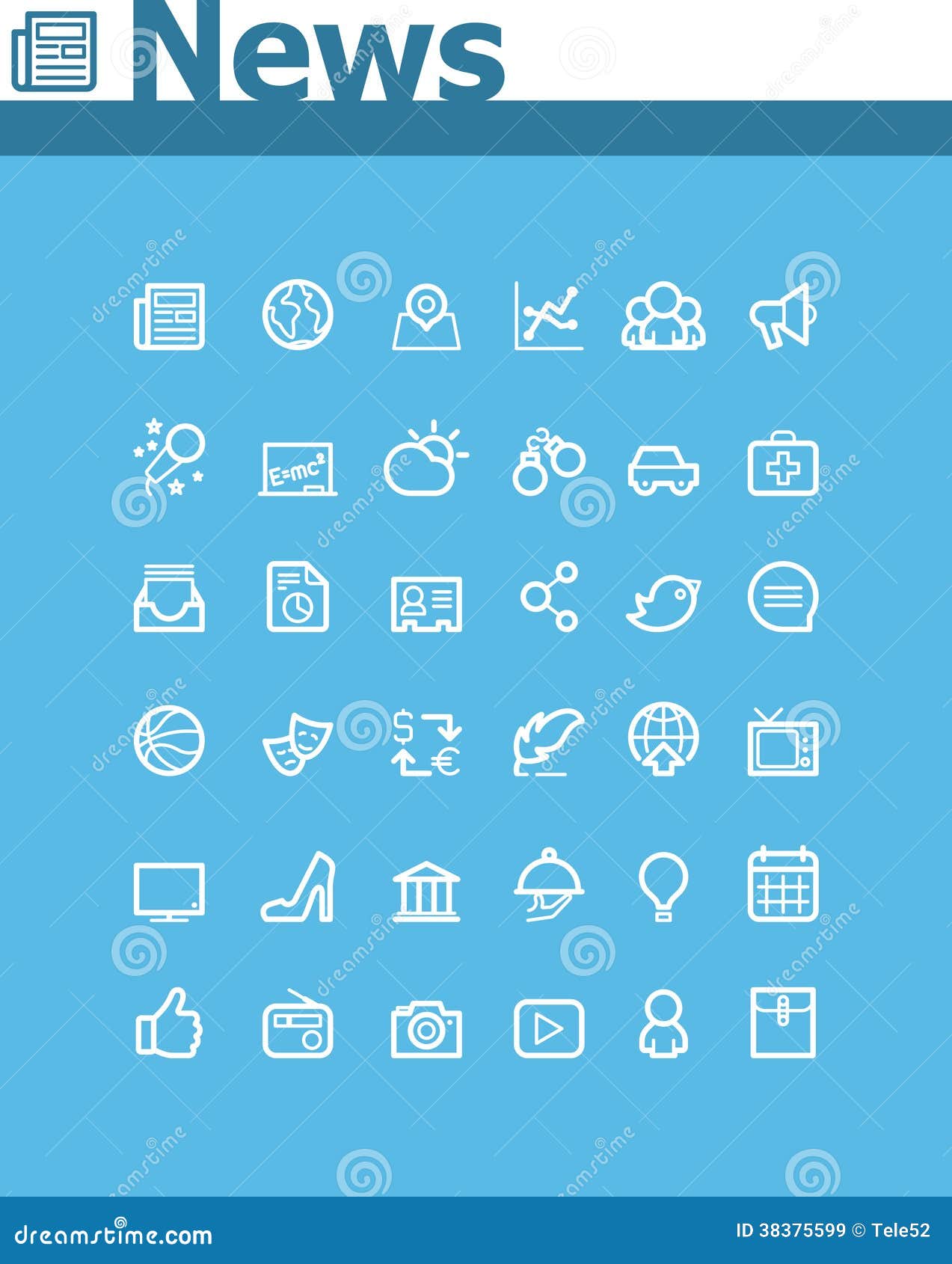 News icon set stock vector. Illustration of criminal - 38375599