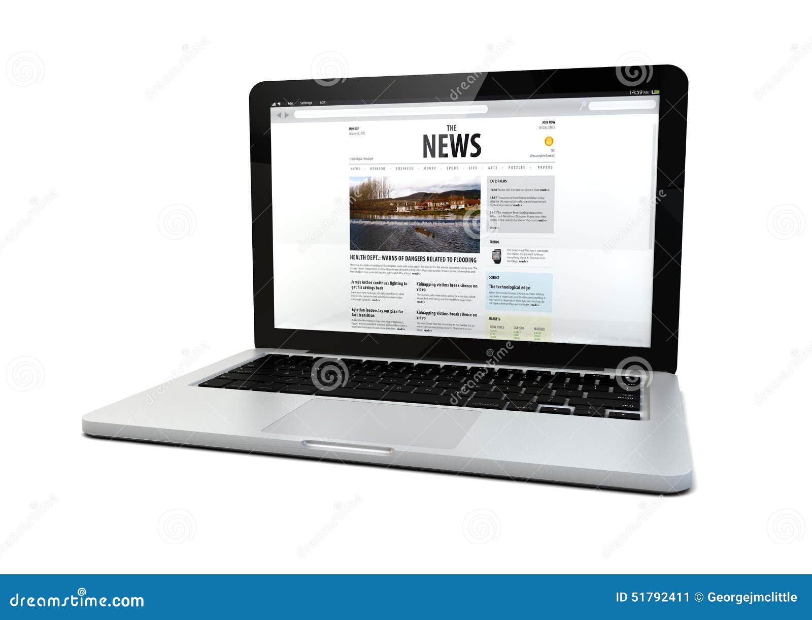 News laptop stock illustration. Illustration of notebook - 51792411