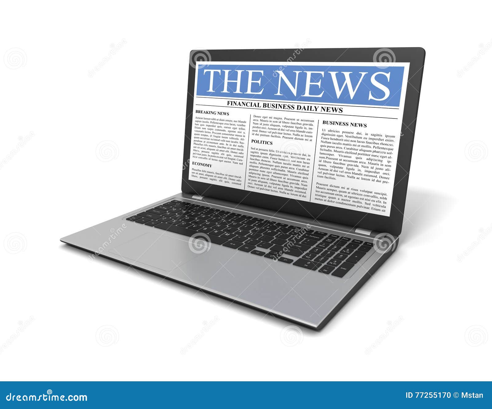 News on Laptop Concept 3d Illustration Stock Illustration ...