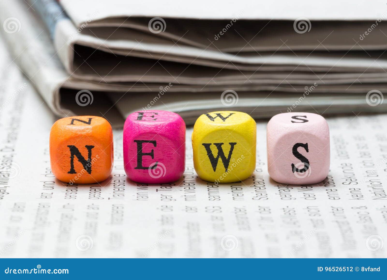 News Letter Cubes on Newspaper Macro Stock Photo - Image of macro ...