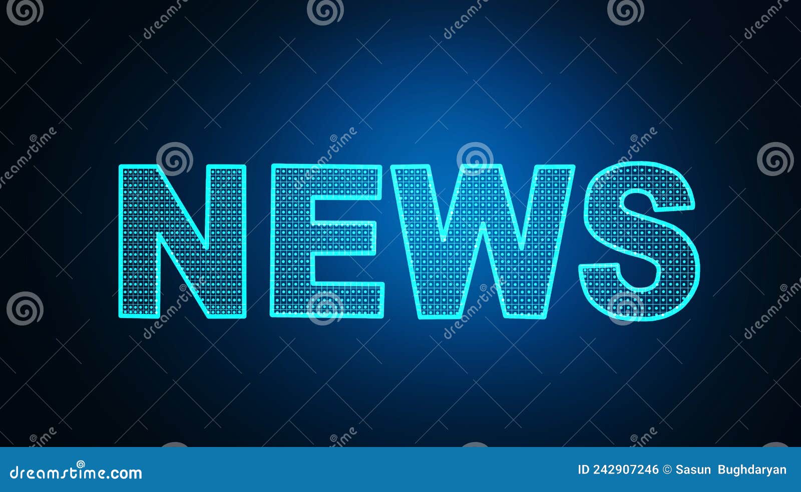 News Lettering on a Blue Background Stock Illustration - Illustration ...
