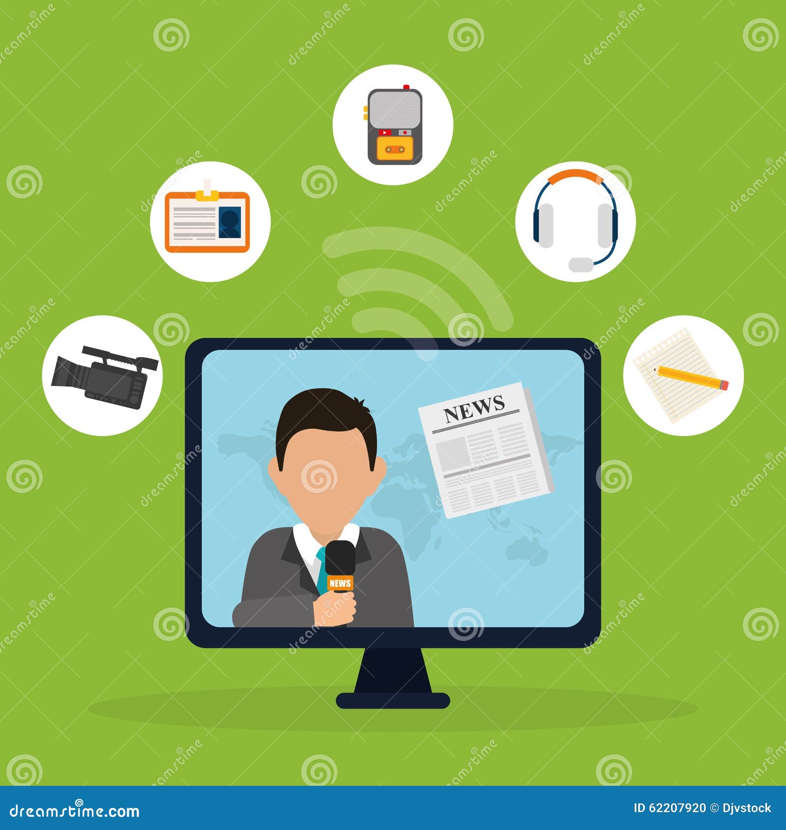 News Media and Broadcasting Stock Vector - Illustration of journalism ...