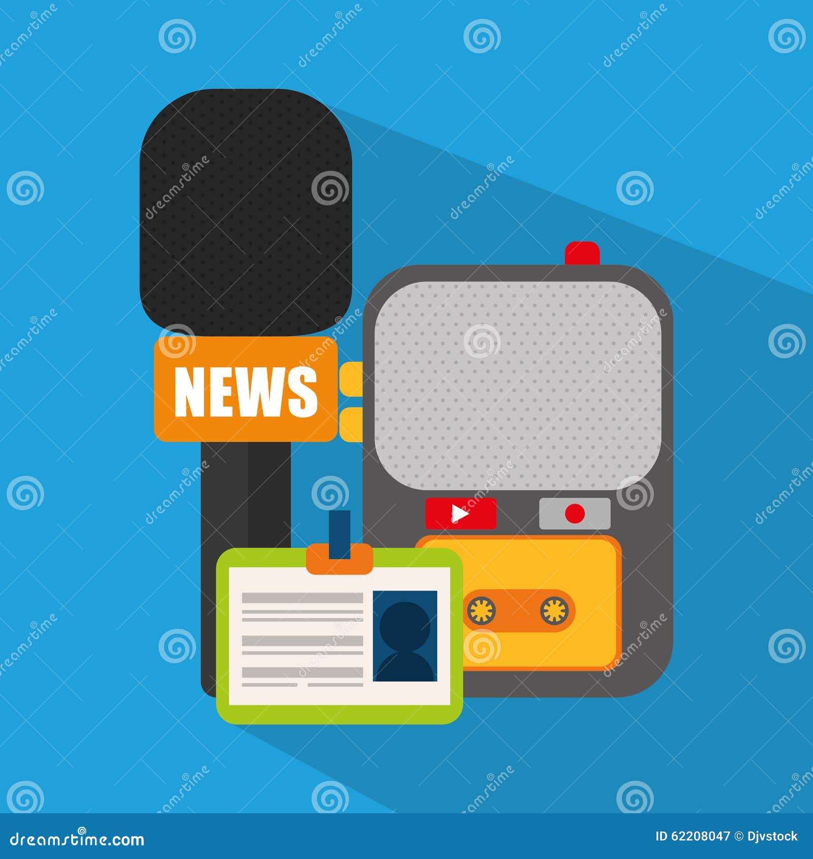 News Media and Broadcasting Stock Vector - Illustration of broadcast ...