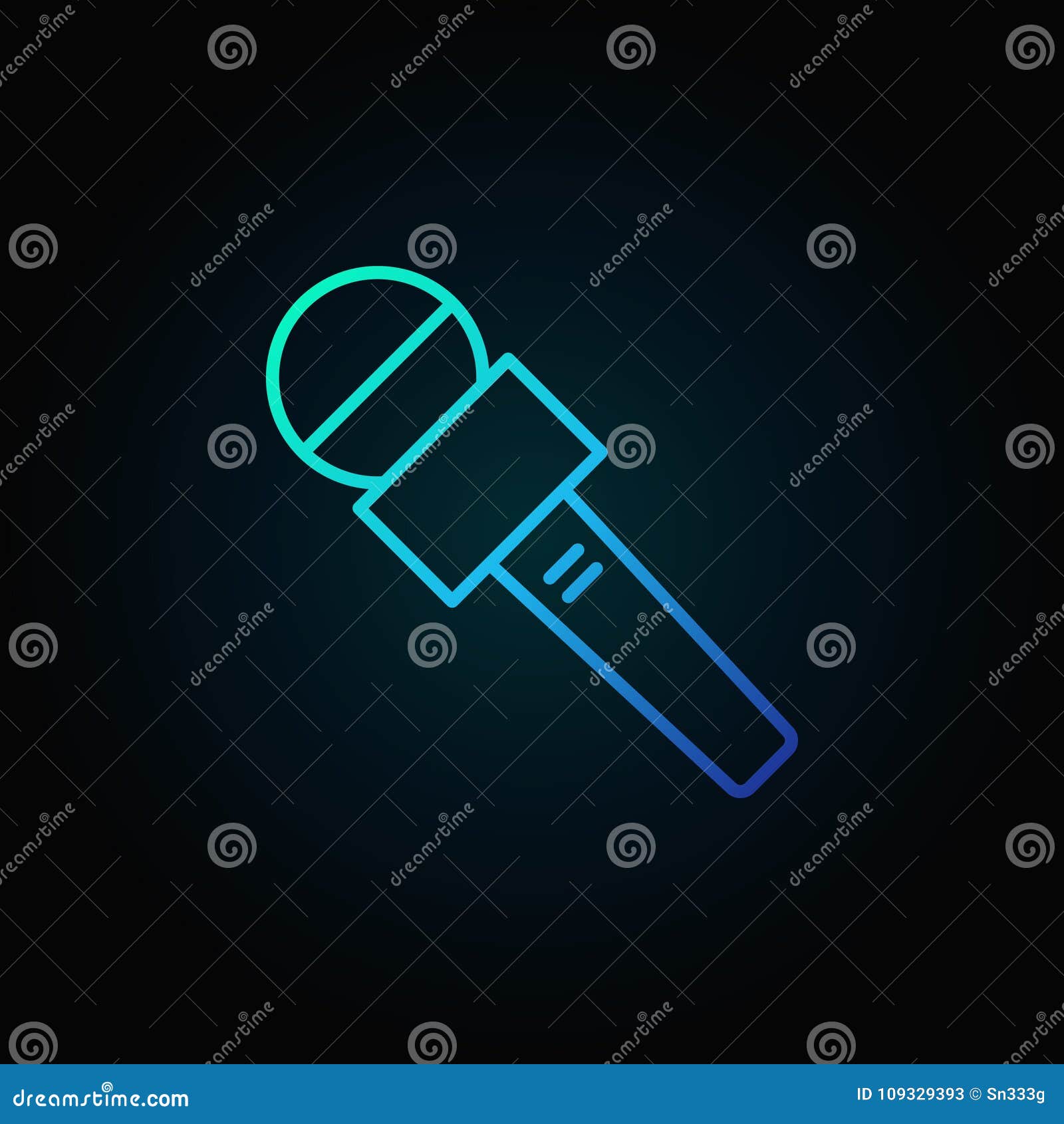 News Microphone Blue Vector Icon on Dark Background Stock Vector ...