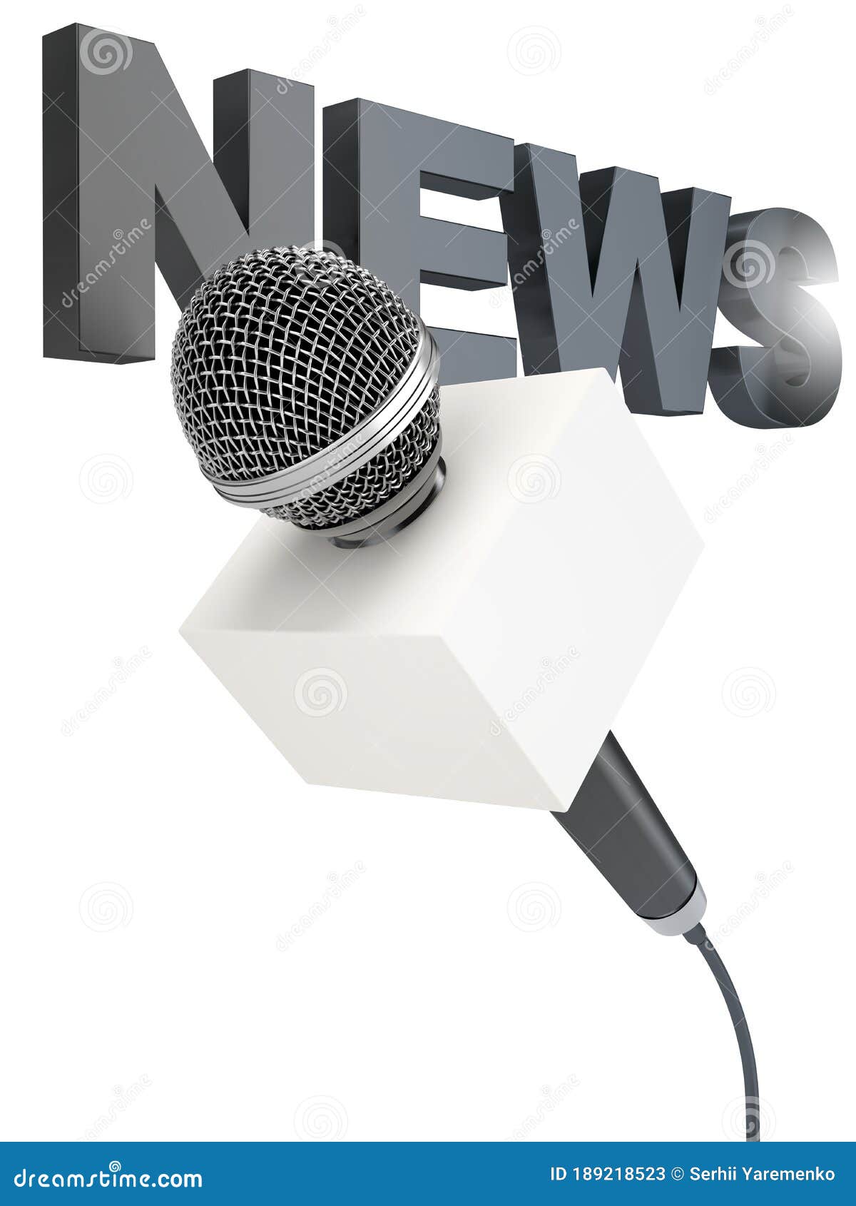 News Microphone Box Interview Radio TV Television Reporting Royalty ...