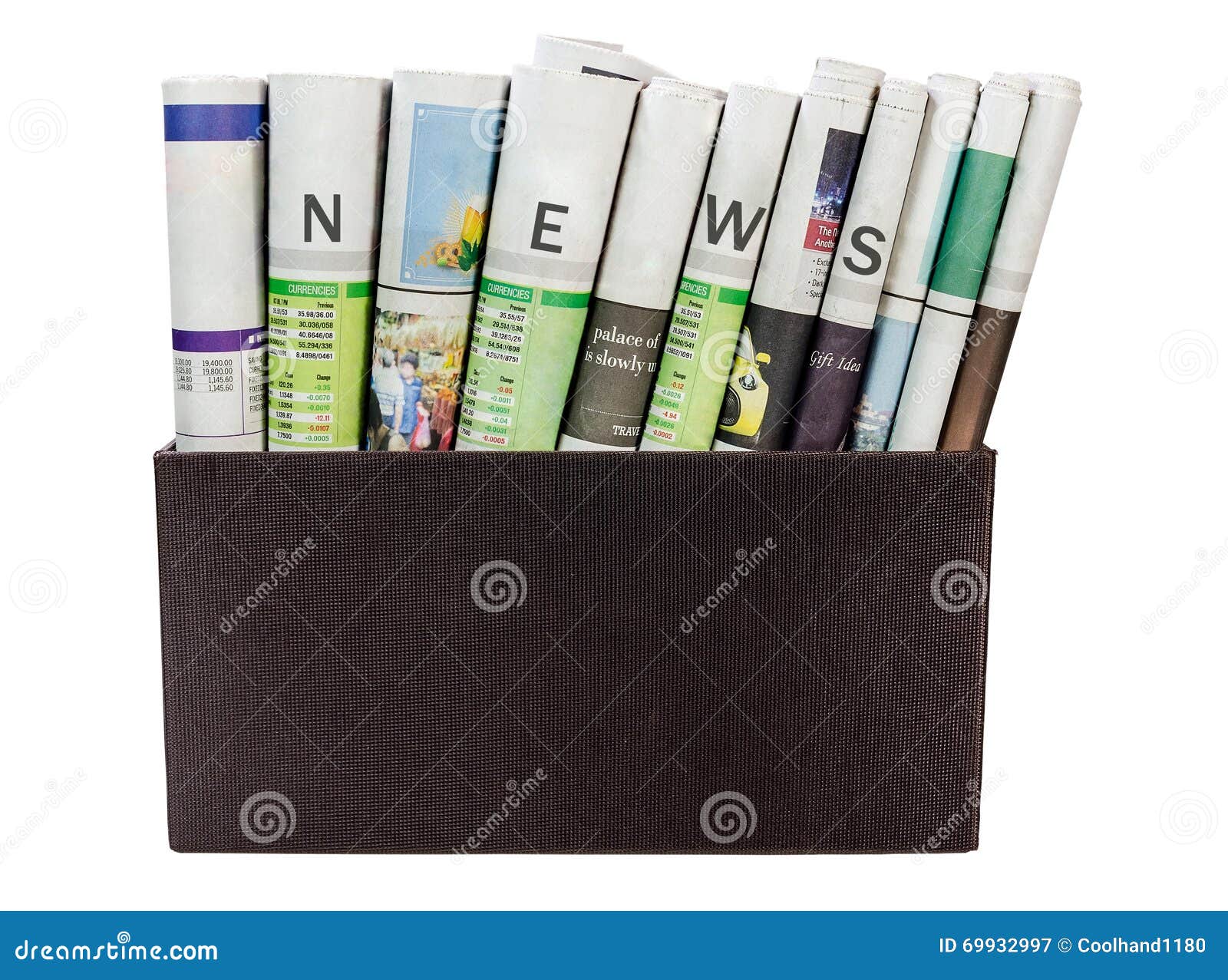 News Paper in the Box Isolated Stock Image - Image of reading, column ...