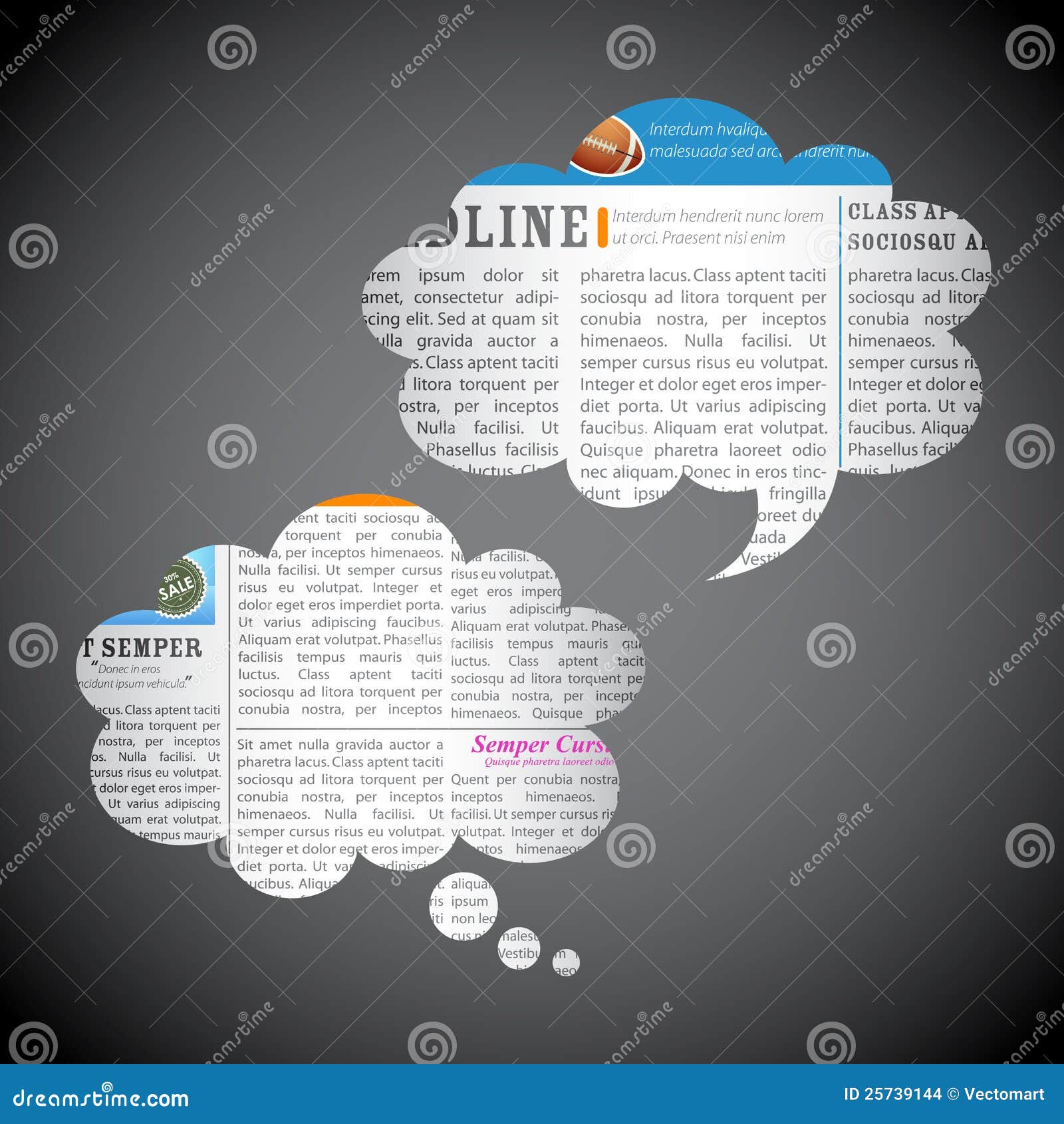 News Paper Chat Bubble stock vector. Illustration of imagine - 25739144