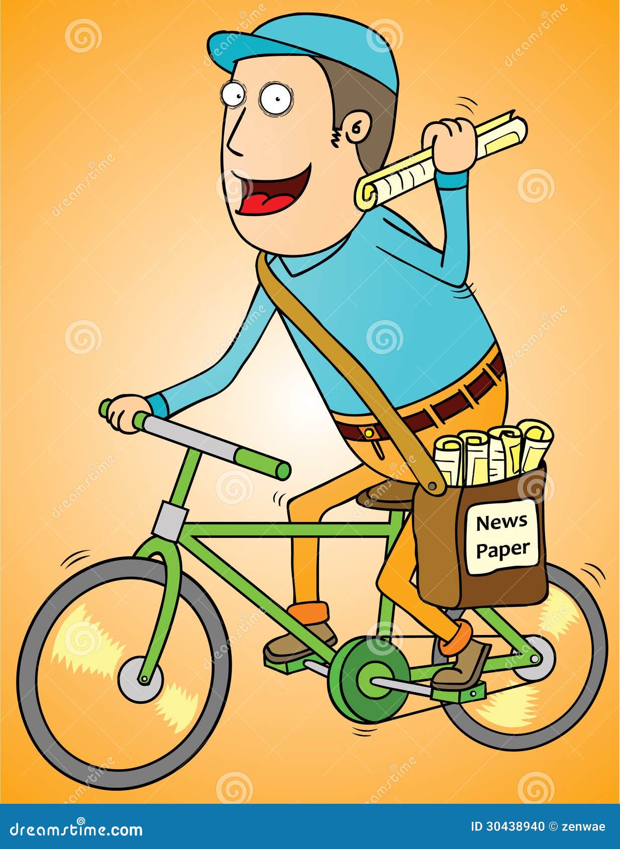 News paper deliverer stock vector. Illustration of paper - 30438940