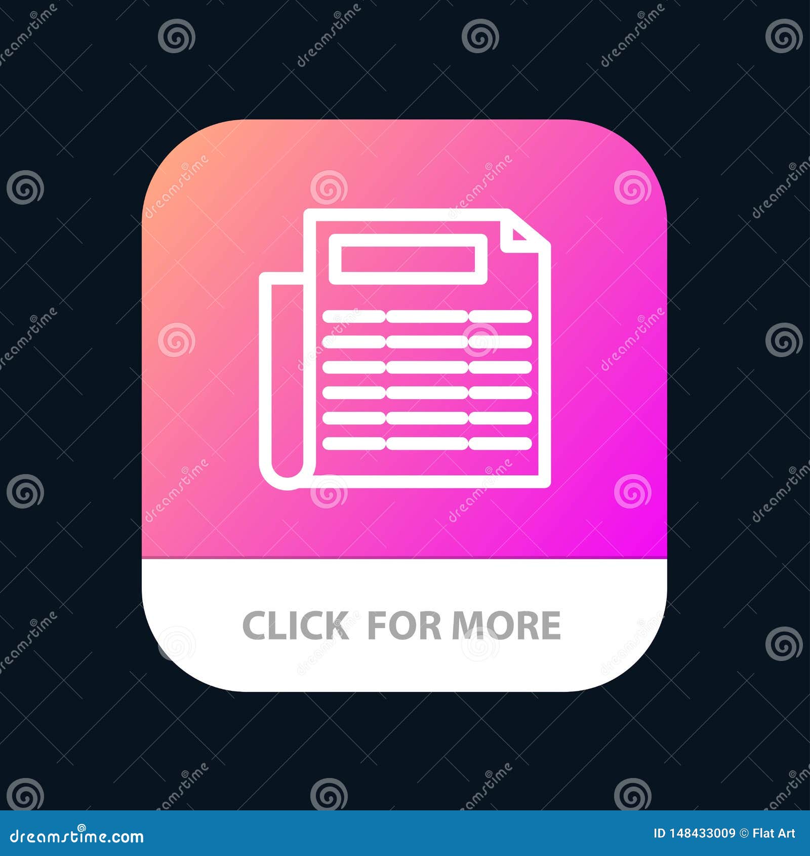 News, Paper, Document Mobile App Button. Android and IOS Line Version ...
