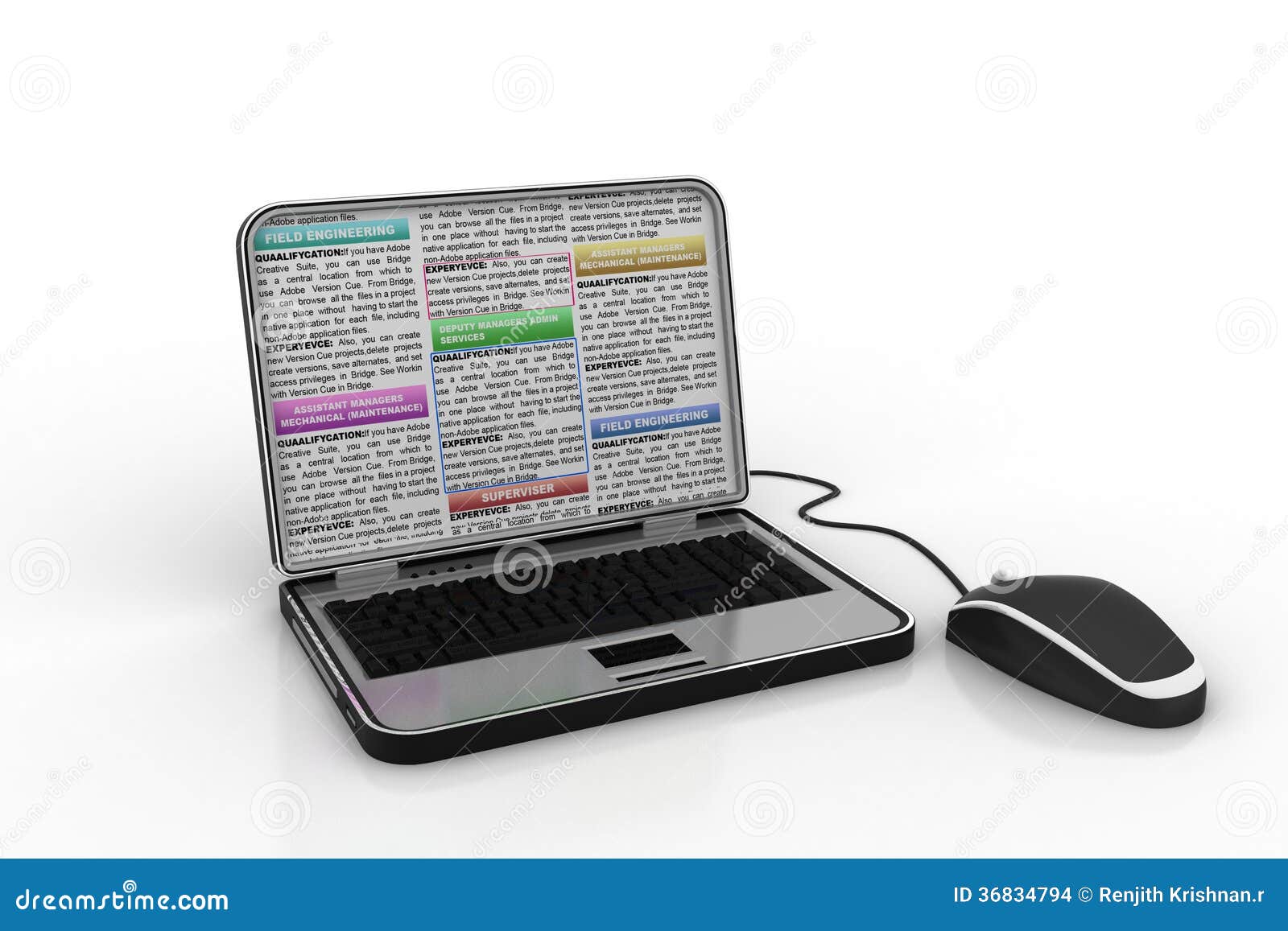 News paper in laptop stock photo. Image of press, network - 36834794