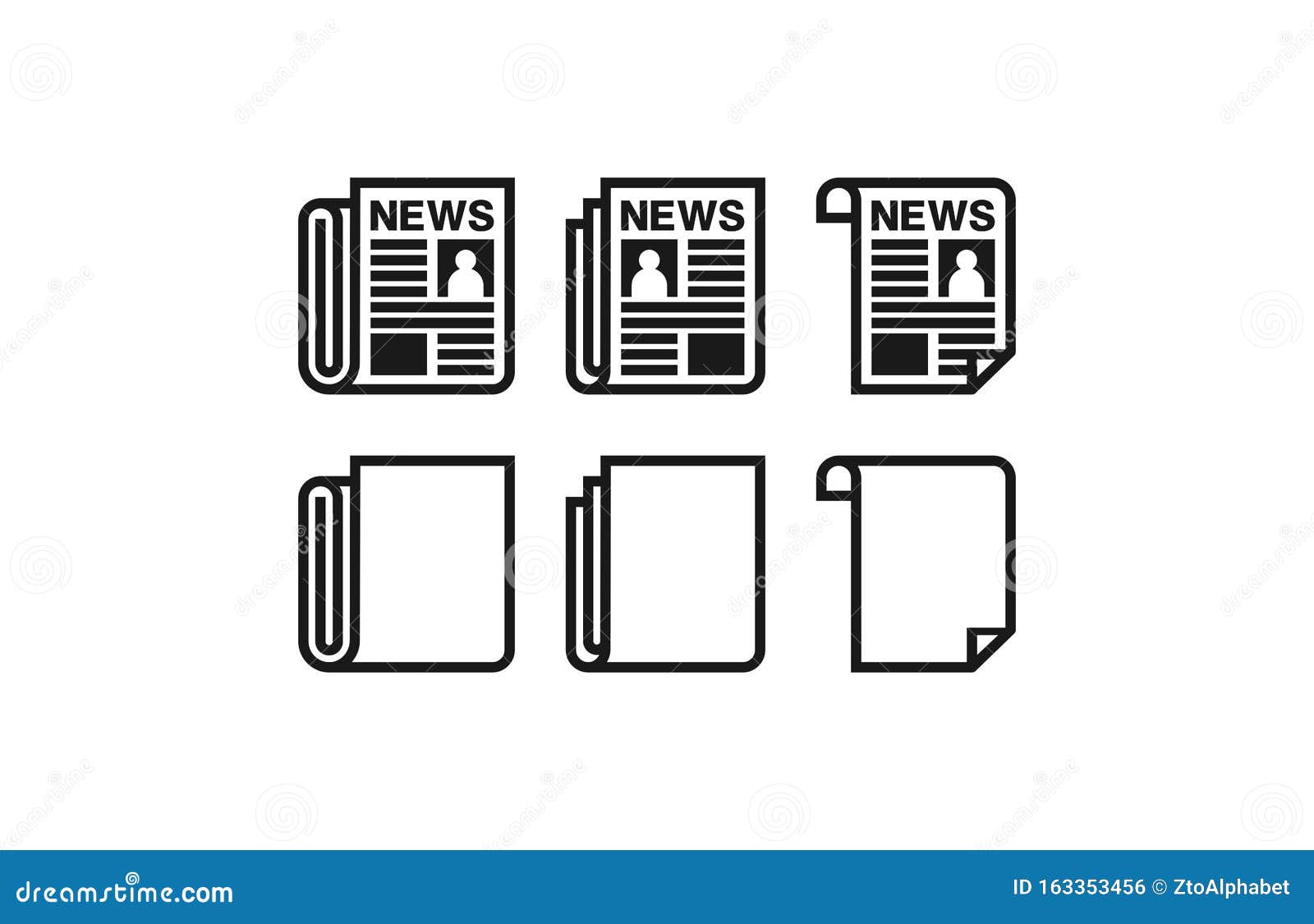 Newsletter Info Headline Icon Stock Vector - Illustration of icons ...