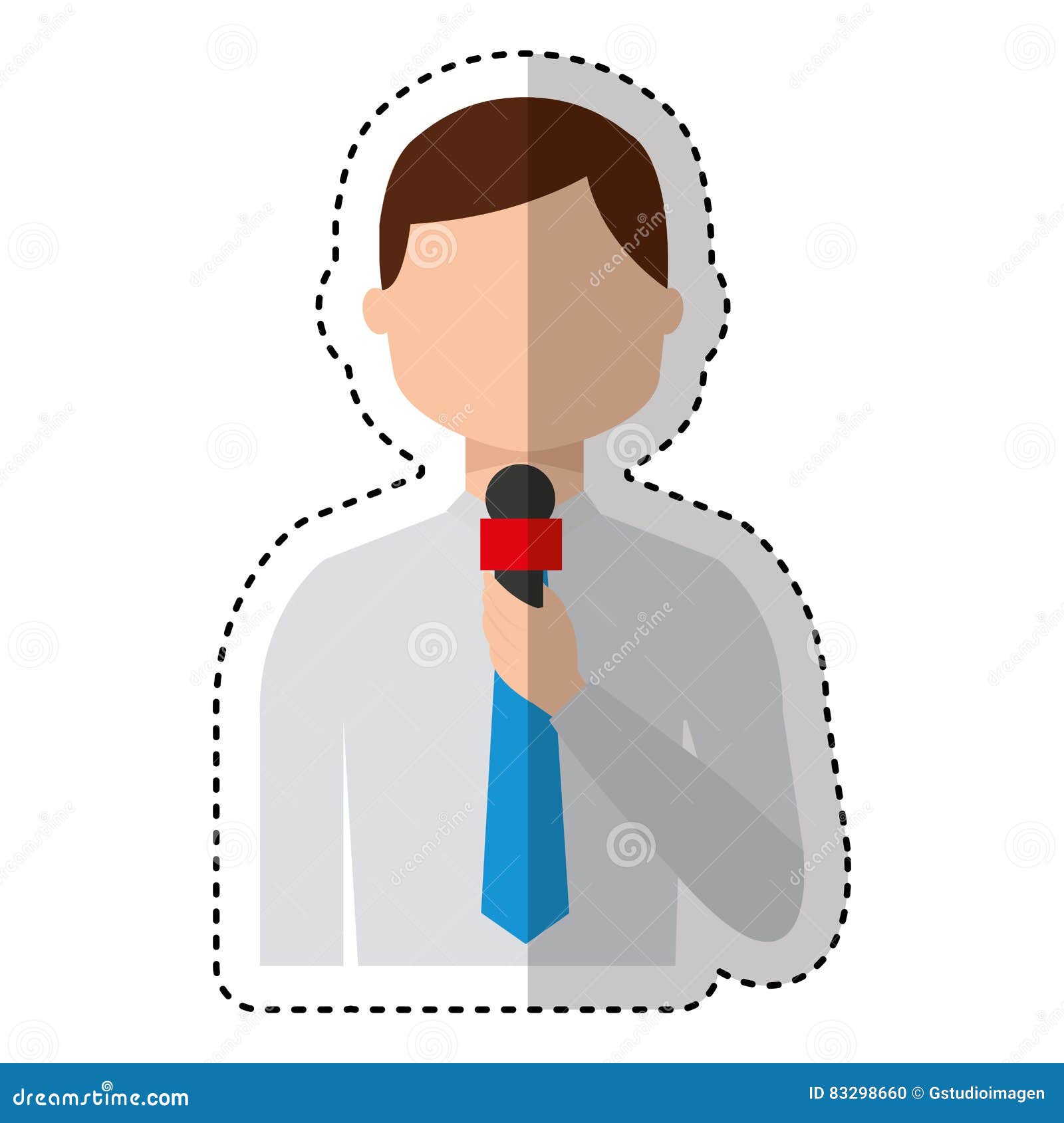 News Presenter Avatar Character Stock Illustration - Illustration of ...