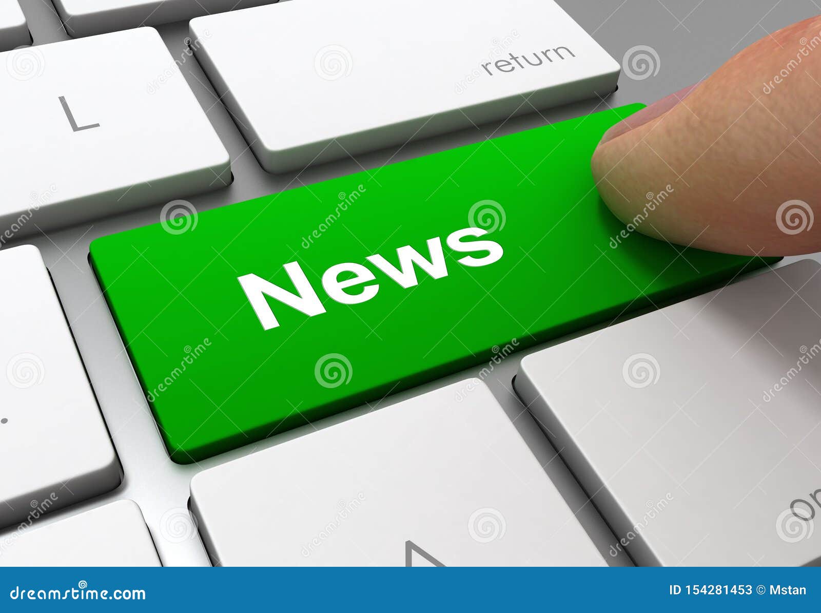 News Push Button Concept 3d Illustration Stock Illustration ...