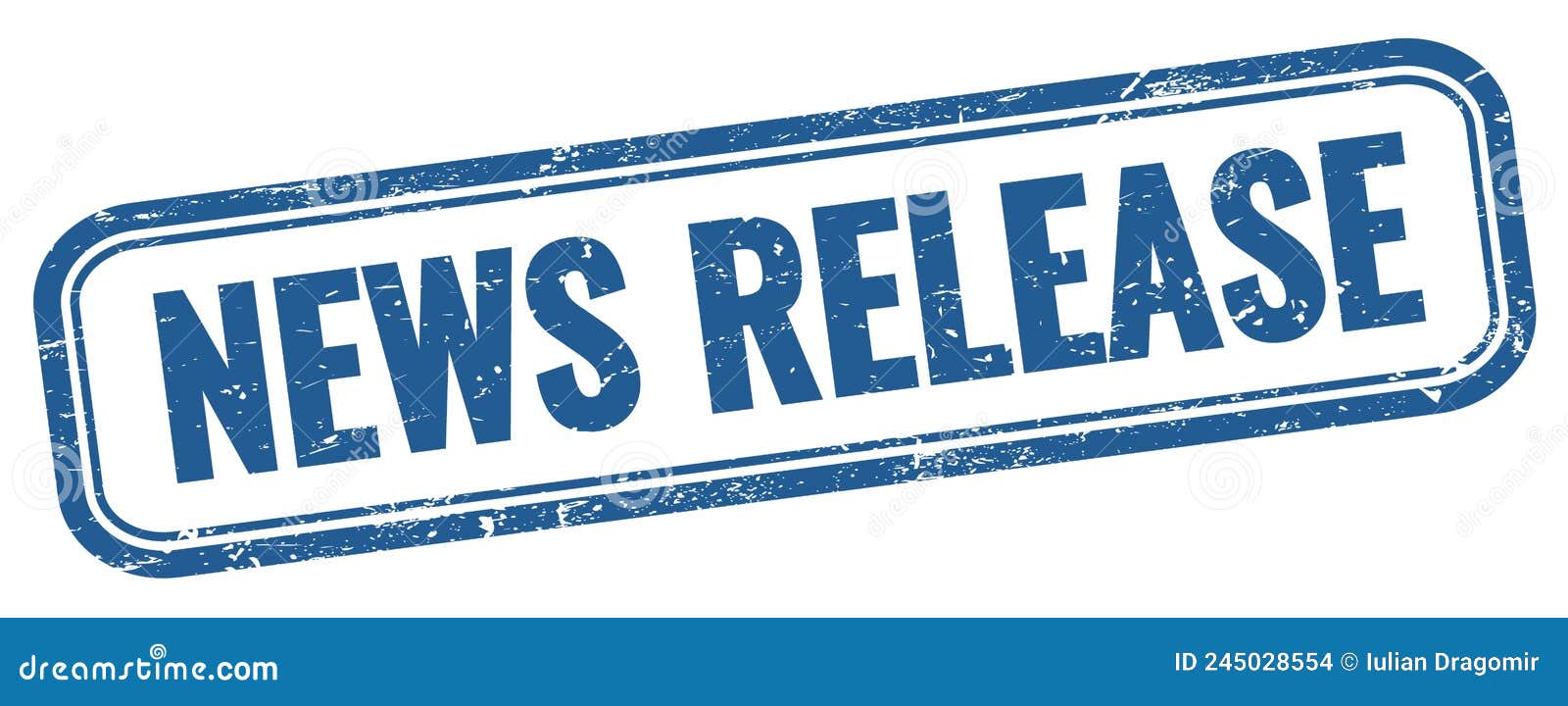 NEWS RELEASE, Words Written on Blue Stamp Sign Stock Illustration ...