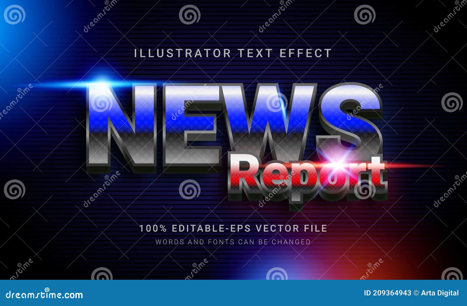 News Report 3d Text Style Effect Stock Vector - Illustration of logo ...