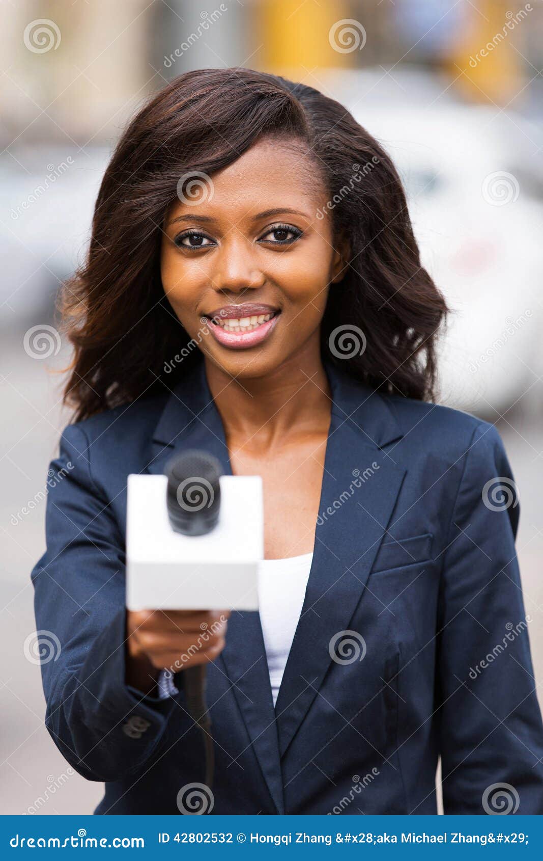 News reporter interviewing stock photo. Image of attractive - 42802532