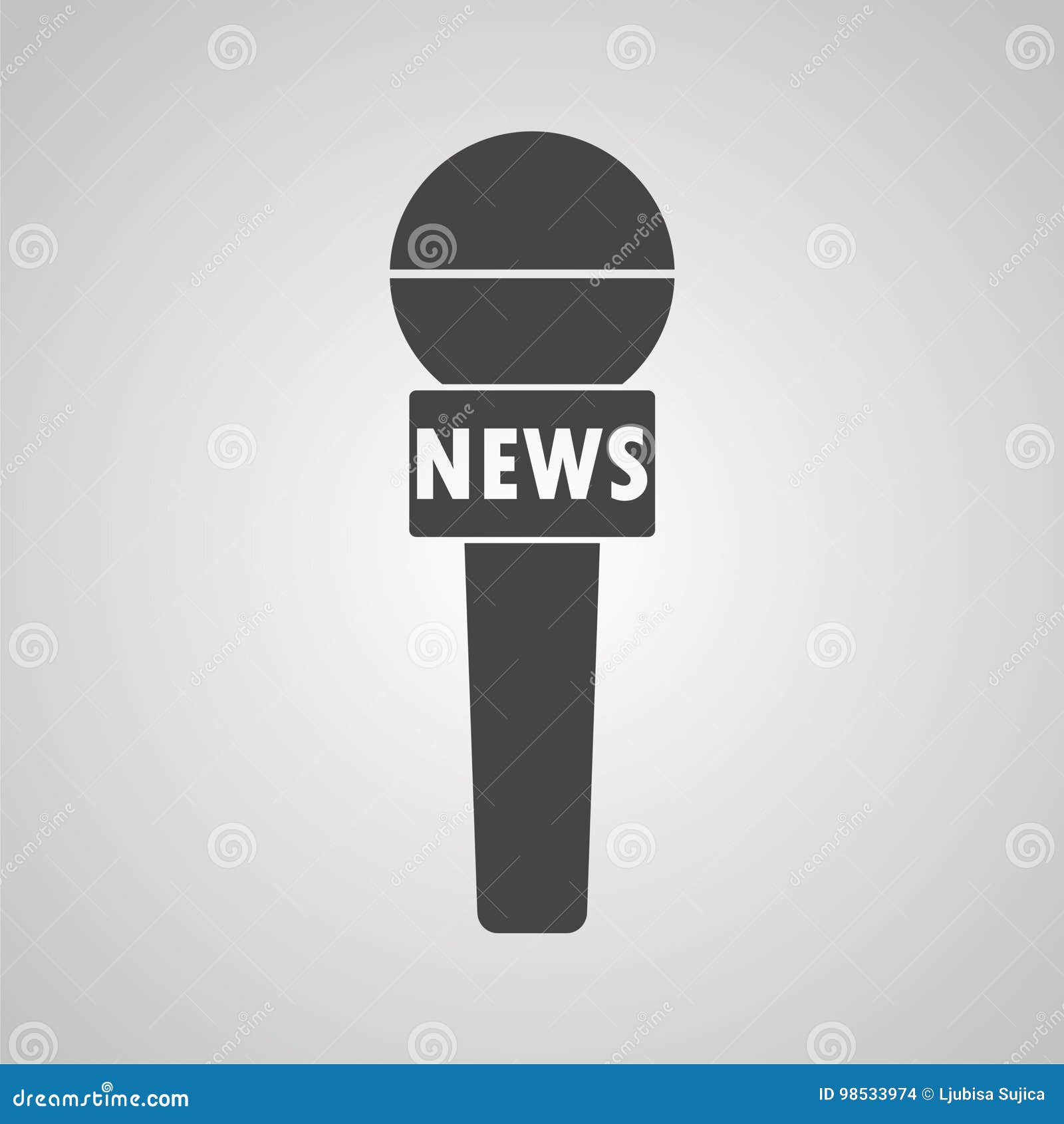 News Reporter Microphone Icon Stock Vector - Illustration of chrome ...