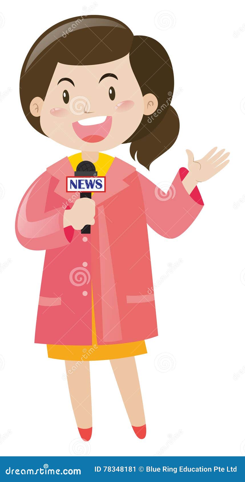 TV Reporter With Microphone And Camera. Vector Illustration ...