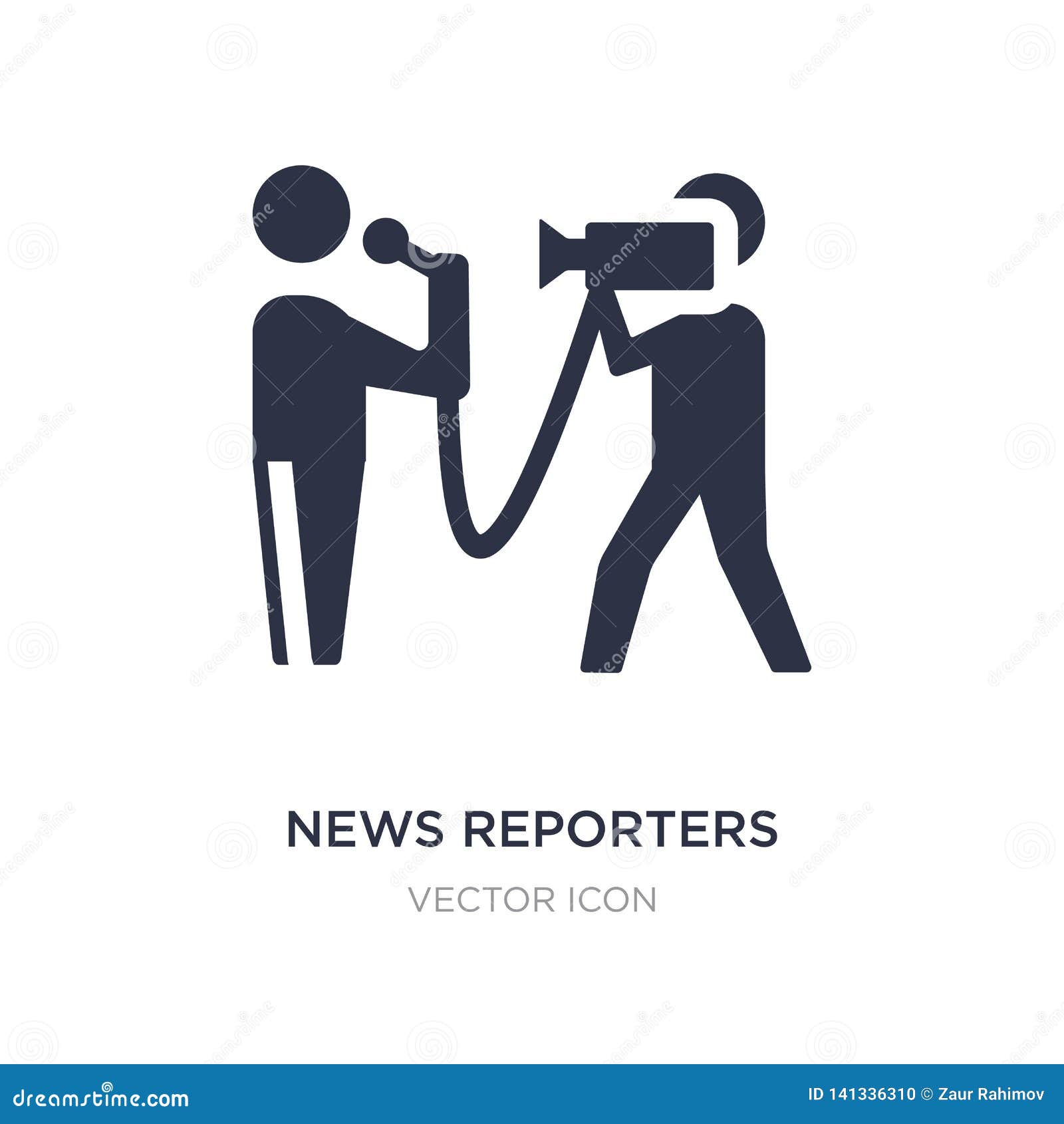 News Reporters Icon On White Background Simple Element Illustration