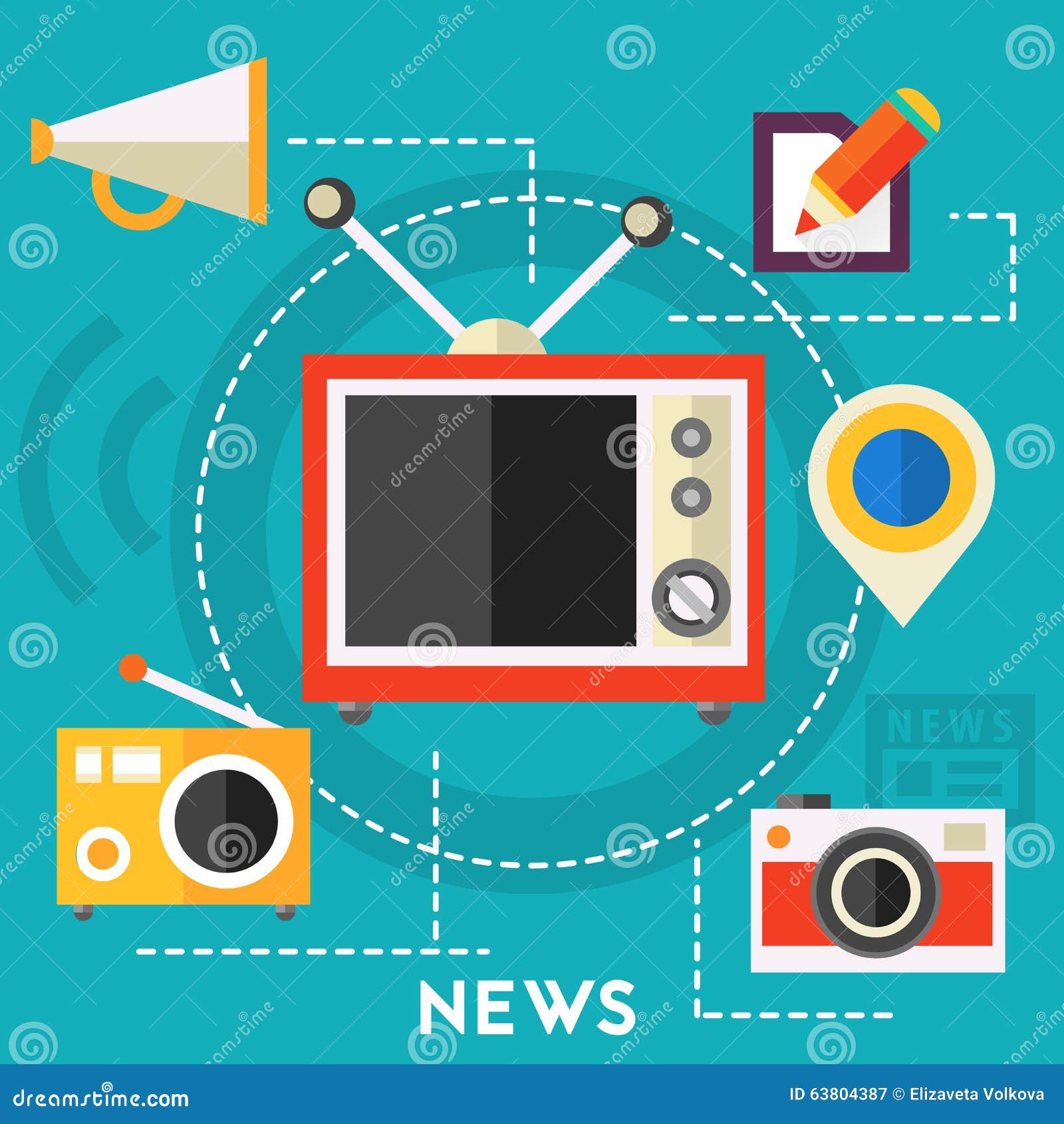 News and reports concept stock vector. Illustration of business - 63804387