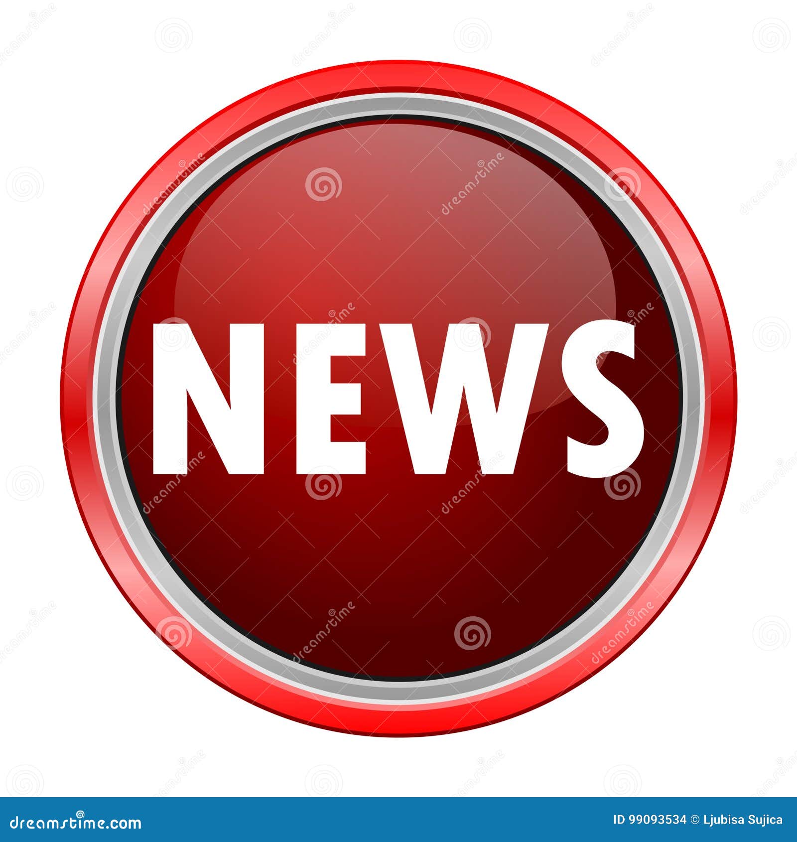 News Round Metallic Red Button Stock Vector - Illustration of newspaper ...