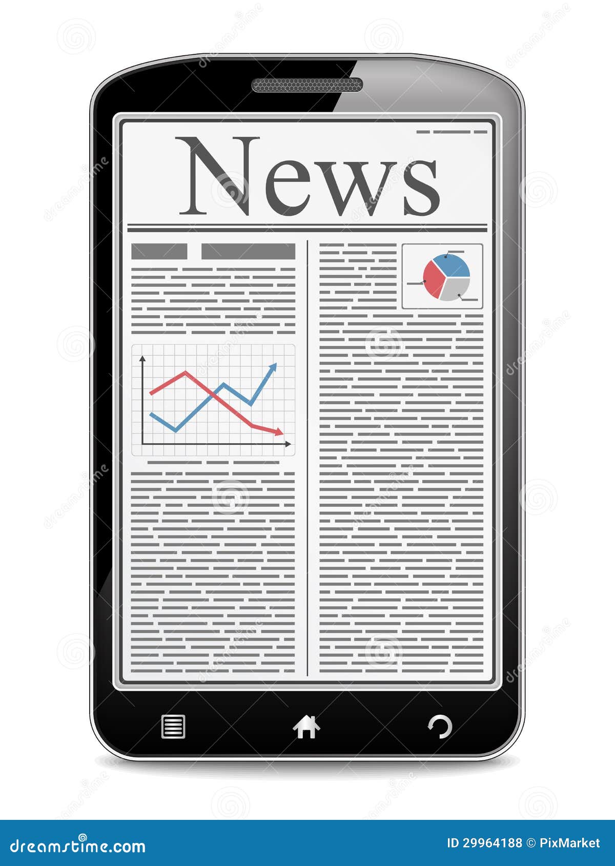 News in Mobile Phone stock vector. Illustration of headline - 29964188