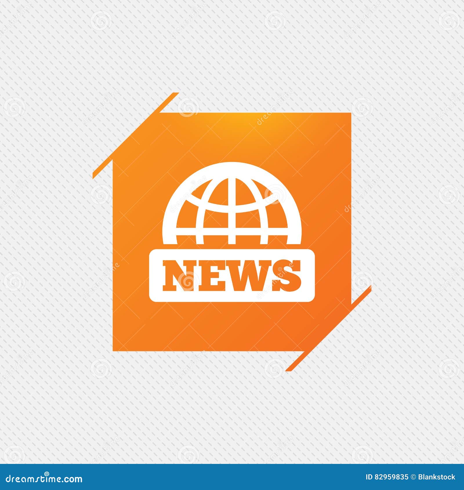 News Sign Icon. World Globe Symbol Stock Vector - Illustration of ...