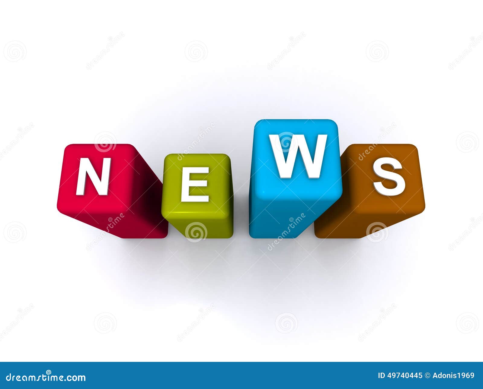 News spelled in blocks stock image. Image of simulcast - 49740445