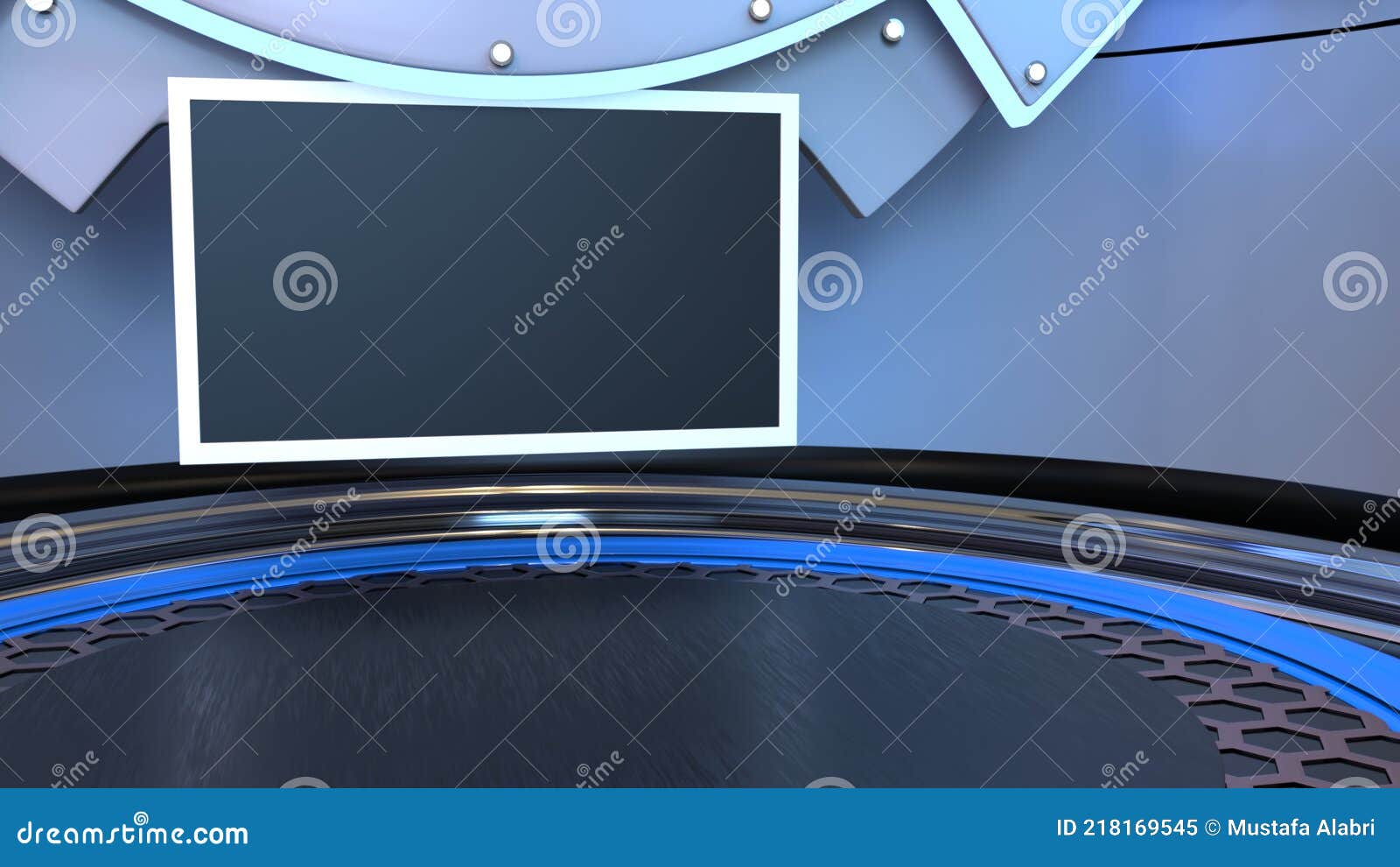 3D Virtual News Studio Background, 3d Illustration Stock Illustration ...
