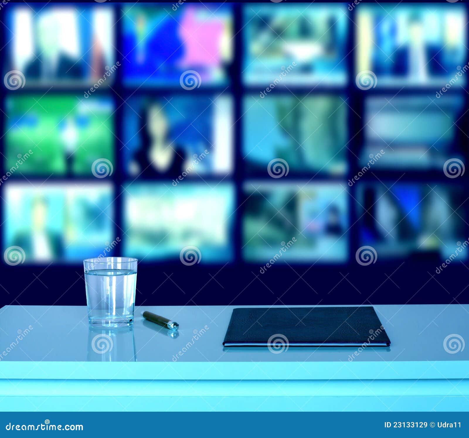 News Television Broadcasting Studio Stock Image - Image of abstract ...