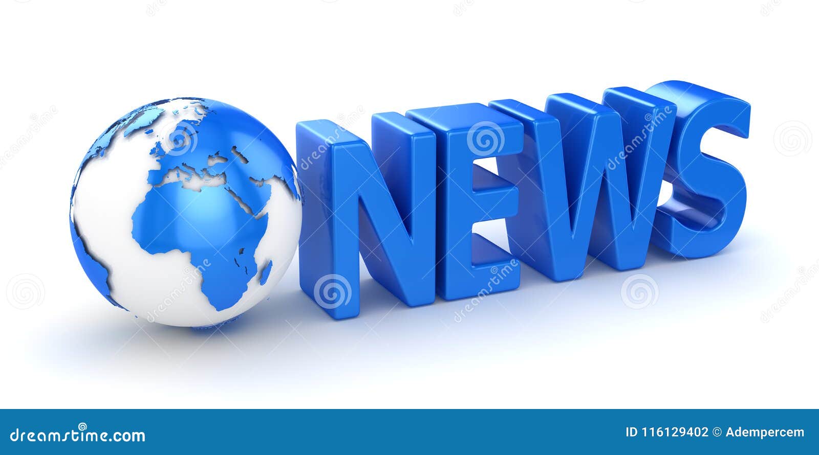 News Text with Blue Globe stock illustration. Illustration of global ...