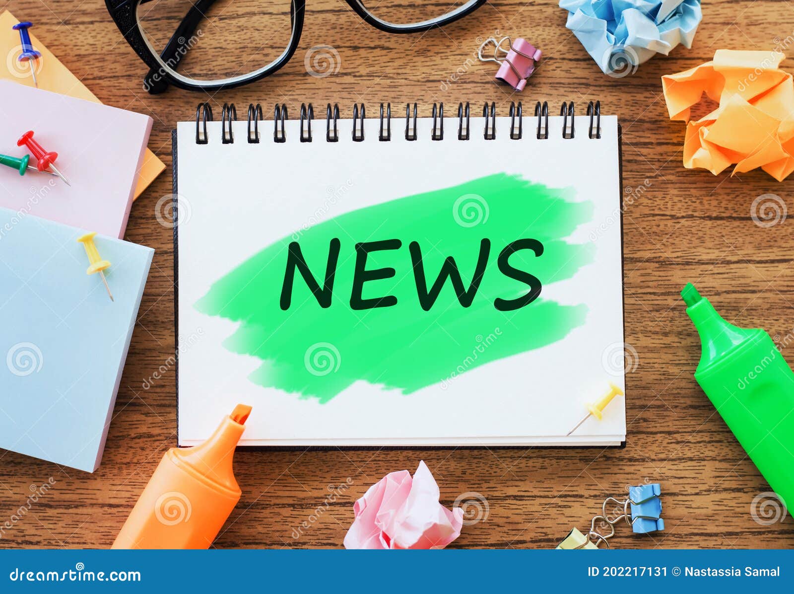 News - Text Written on Notebook on Office Table. Concept for Design on ...