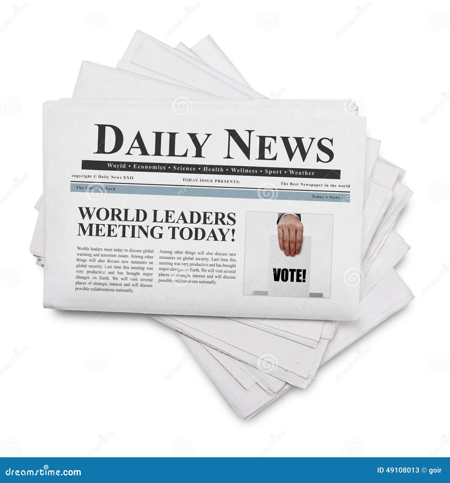 Daily News Title on Newspaper Stock Image - Image of typescript ...