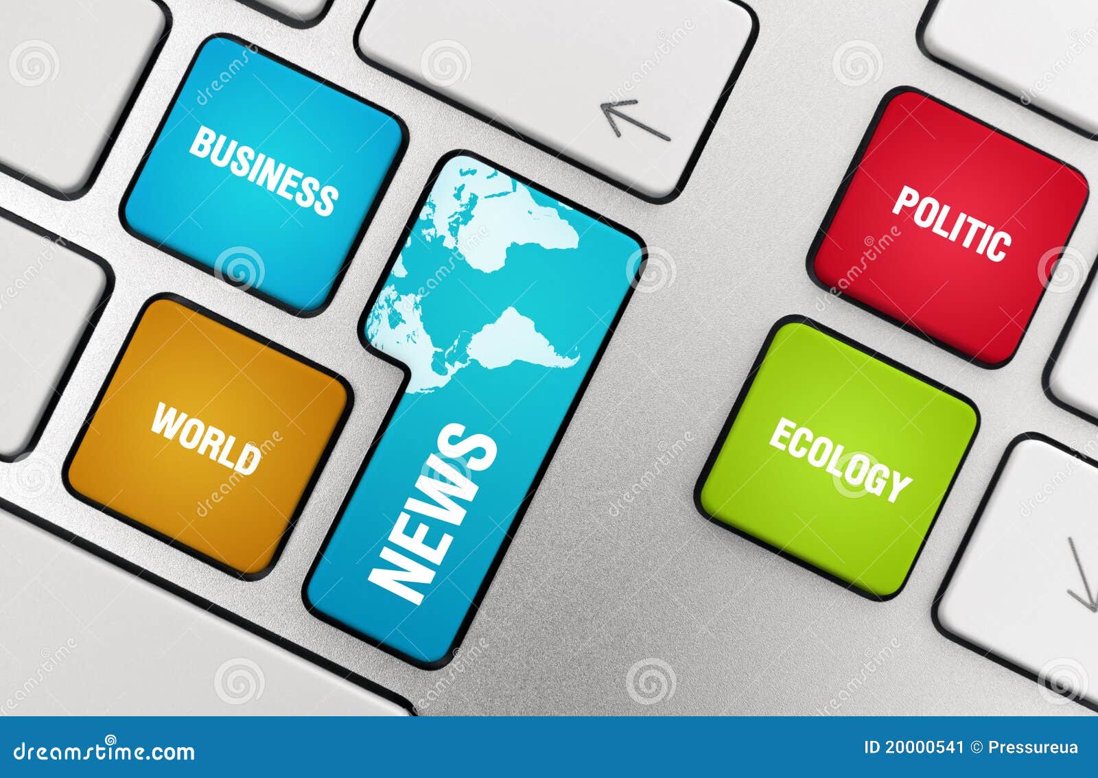 News Topics on the Keyboard Keys Stock Image - Image of discussion ...