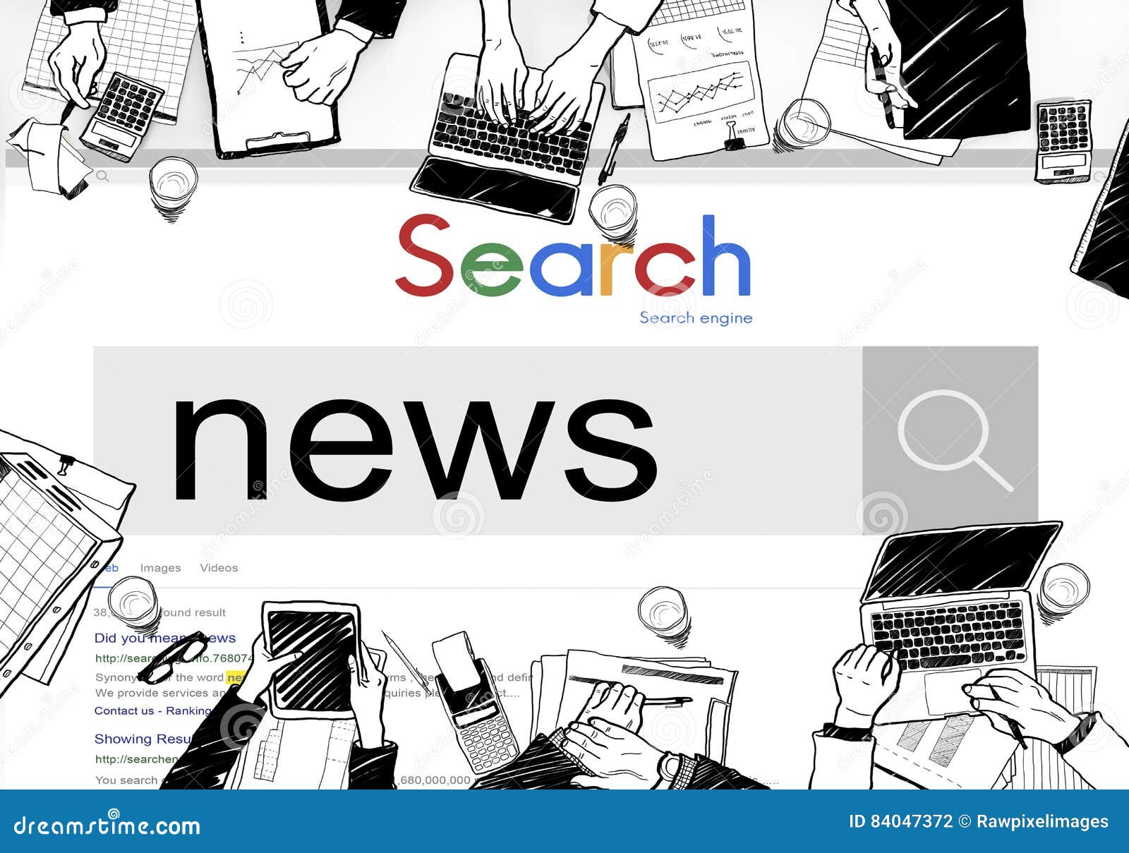 News Update Information Report Search Concept Stock Illustration ...