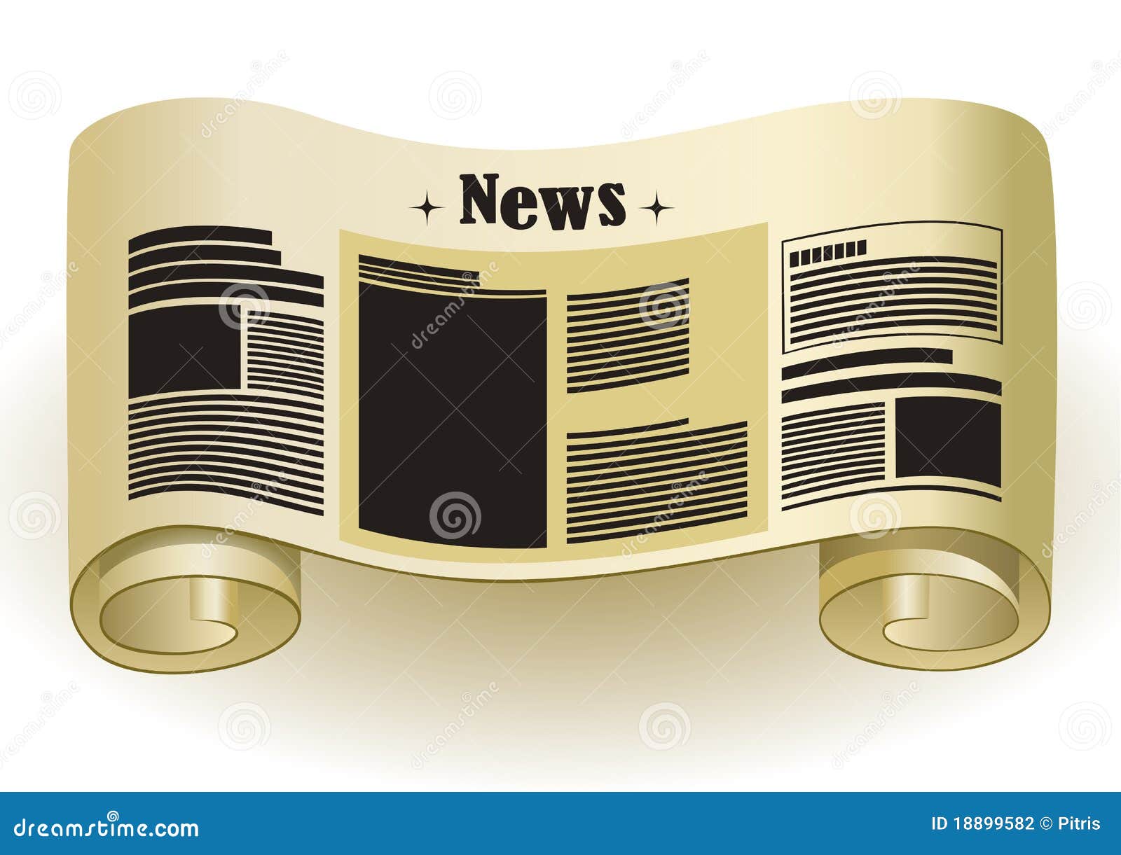 NEWS - Vintage Paper Scroll Stock Vector - Illustration of newsletter ...