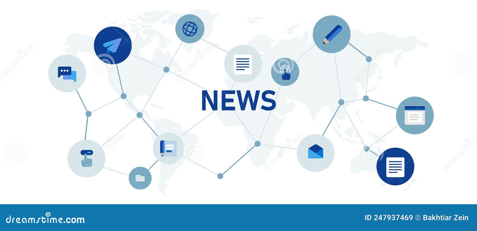 News Web Header Design Icon Interconnected Symbol of Article Newspaper ...