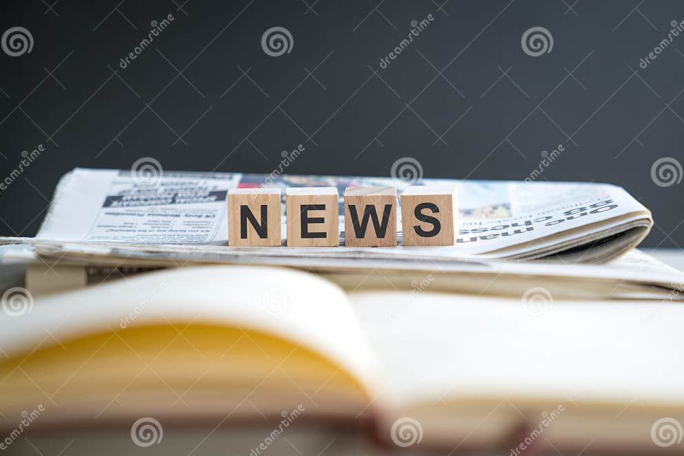 News, Word on Top of Stack of Newspaper Stock Photo - Image of tabloid ...